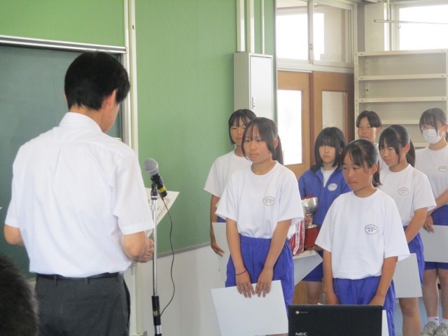 藤岡市立小野中学校 | 学校日記 | 6月30日（月）表彰・会礼